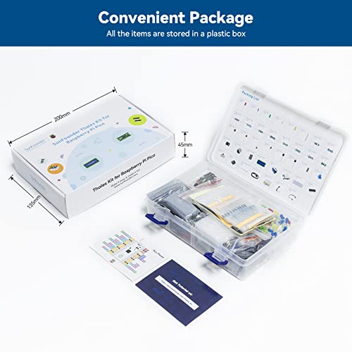 SunFounder Raspberry Pi Pico Starter Kit with 40 Projects Online Tutorials, MicroPython C Piper ...