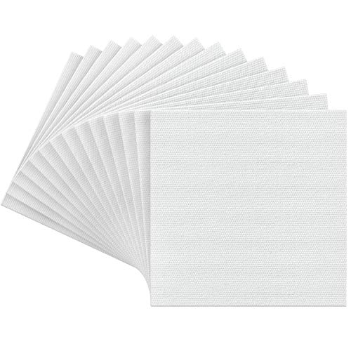 Arteza Paint Canvases for Painting, Pack of 14, 6 x 6 Inches, Square ...