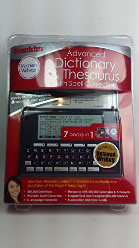 Franklin Merriam Webster Advanced Dictionary and Thesaurus With Spell ...