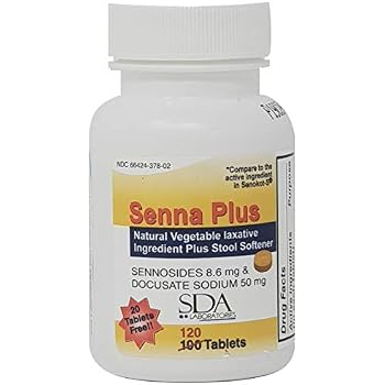 Amazon.com: Senna Plus Natural Vegetable Laxative with Stool Softener ...