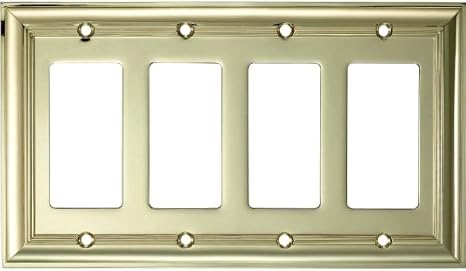 allen + roth quad rocker switch plate polished brass - Switch Plates ...