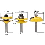 AccOED 3pcs 1/2'' Shank Door Panel Woodworking Cutter Tool Cabinet ...