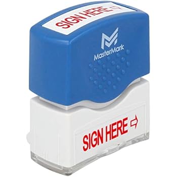 Amazon.com : ACCU-STAMP2 Message Stamp with Shutter, 2-Color, SIGN HERE, 1-5/8" x 1/2 ...