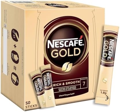 NESCAFÈ Gold Coffee Sticks 1.8g, Pack of 50 Instant Coffee Sachets ...