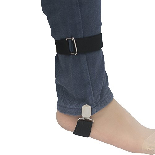 YYST 4-pc Elastic Adjustable Women's Boot Straps Pant Clips Straps ...