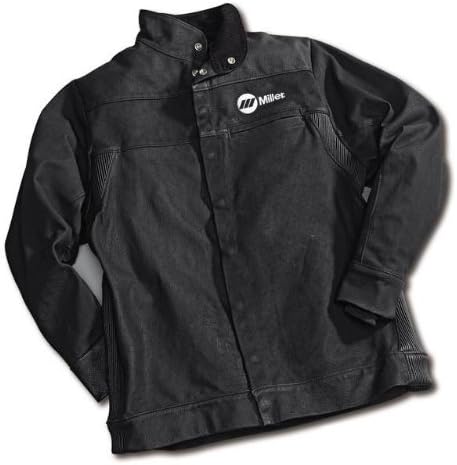 Miller Black Leather Welding Jacket Size Small 231088: Amazon.co.uk ...