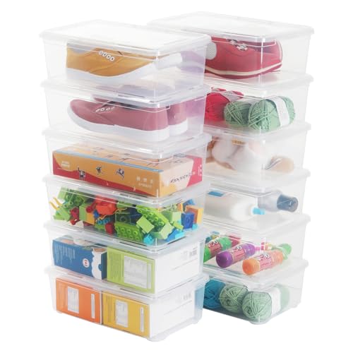 OMNISAFE 12 Pack 6 Quart Stackable Plastic Storage Shoebox, BPA-Free ...