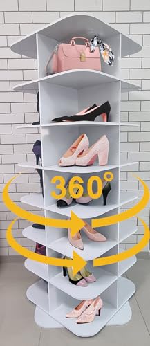 Original Rotating Shoe Rack A square Tower,original 7-tier hold over 28 ...