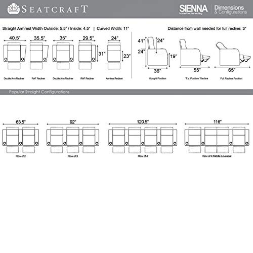 Seatcraft Sienna Home Theater Seating - Power Recline - Cupholders ...