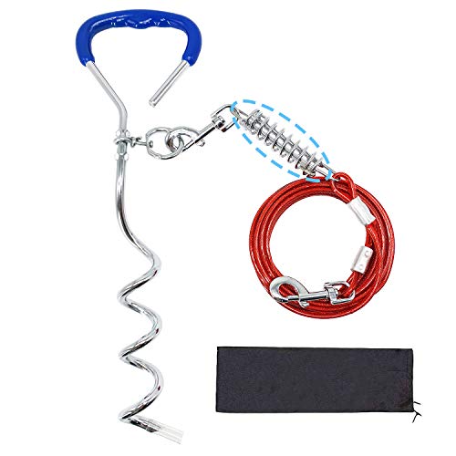 Mua LUFFWELL Dog Tie Out Stake and Cable, Dog Leads for Yard with Dog ...