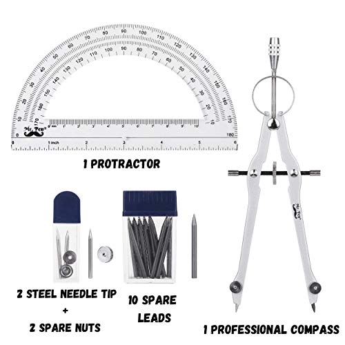 Mr. Pen- Protractor and Compass Set, Compass Protractor Set, Protractor ...