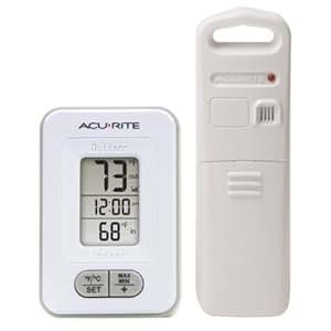 Amazon.com : Acurite Wireless Indoor/Outdoor Thermometer with Clock ...