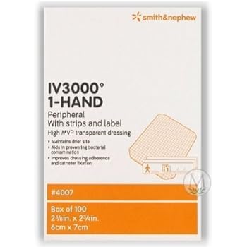 Amazon.com: Smith & Nephew IV3000 1-Hand Transparent Dressings 2-3/8"x2 ...