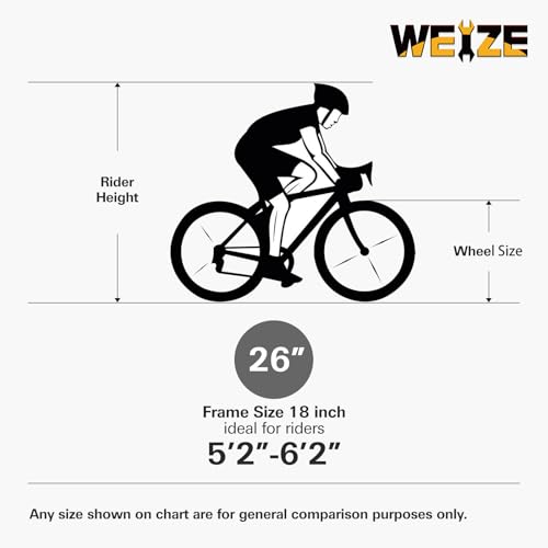 WEIZE Mountain Bike, 26/27.5 Inch Outdoor Cycling Bike,18-Speed/High ...