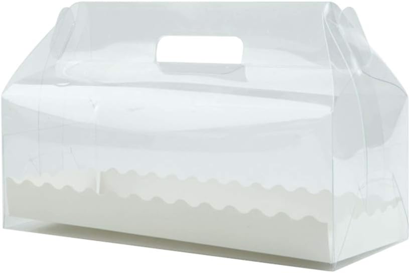 Cabilock Clear Swiss Roll Box 6pcs – Transparent Cake Roll Packaging ...