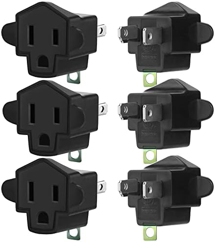 3 Prong to 2 Prong Adapter, 6pack ETL Polarized 3 Prong to 2 Prong ...