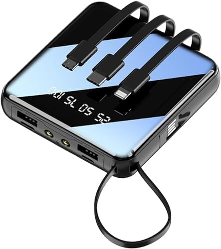 Mini Power Bank USB C 10000mAh, Portable Charge with Built in Cable, PD ...