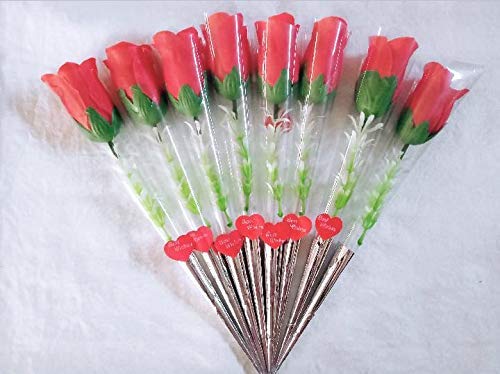 Buy Glaaddo Pack of 10 Artificial Rose Flowers | Artificial Rose Stick ...