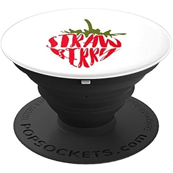 Amazon.com: Strawberry Pop Socket - Fruit White - PopSockets Grip and ...
