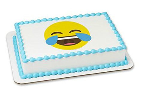 Buy Emoji Emoticon Tears of Joy Cake Edible 8' Round Sheet Image Topper ...