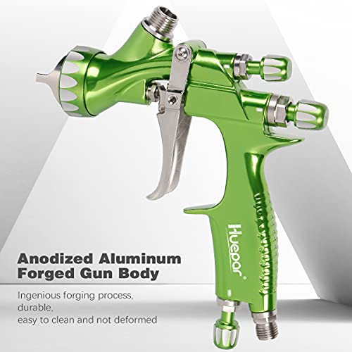 Huepar HVLP Gravity Feed Air Spray Gun with 1.3mm Stainless Steel ...