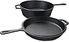 Utopia Kitchen Pre-Seasoned Cast Iron 2-In-1 Combo Cooker with 3.2 ...
