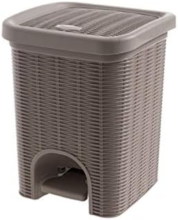 Fashionmen Garbage Can Foot-operated Rattan Trash Can For Household ...