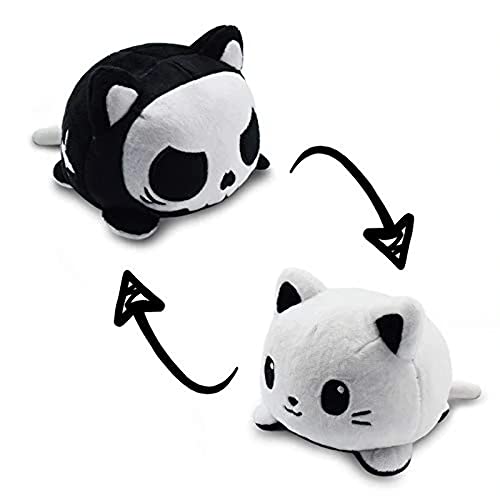 TeeTurtle - The Original Reversible Cat Plushie - Skeleton Spooky Cat ...