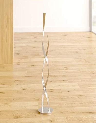 Febland LED Double Twist Tall Lamp with White Light, Steel, Silver ...