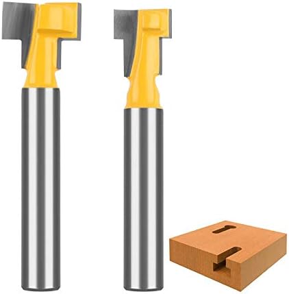 KOWOOD 2pcs 1/4 Inch Shank Keyhole Router Bit Set - 3/8 &1/2 inch in ...