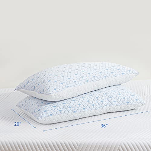 ESHINE Cooling Pillows King Size - Shredded Memory Foam Pillows, Gel Infused Cool Pillow ...