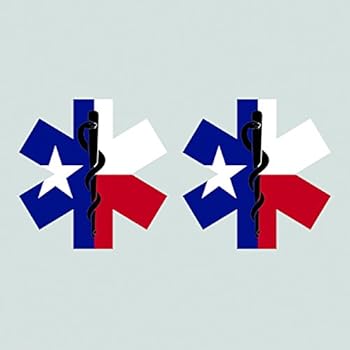 Amazon.com: Two Pack Texas State Shaped EMT Flag Sticker FA Graphix ...