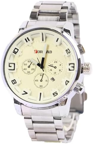سعر forrad Watch for Men, Silver Stainless Steel Band, Analog, Daily ...