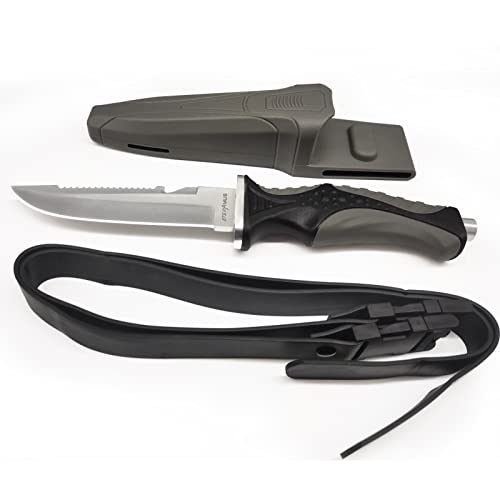 Scuba Diving Knife with Leg Straps & Sheath, Tactical Stainless Steel ...