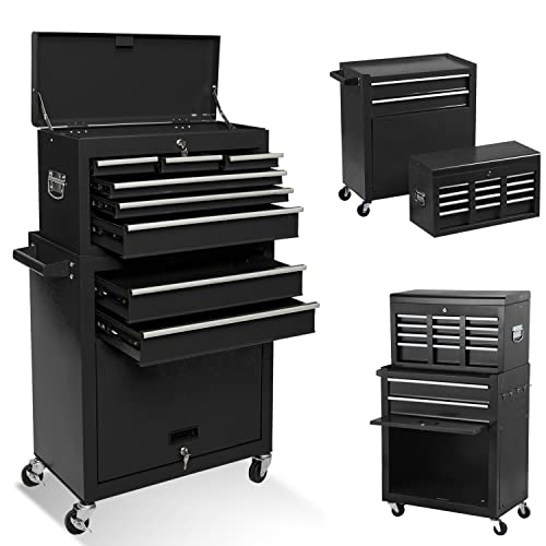 8-Drawer Big Rolling Tool Chest Organizers,High Capacity Removable Tool Storage Cabinet and Top ...