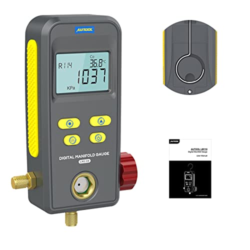 Digital Manifold Gauge, HVAC System Refrigeration Gauge Vacuum Pressure ...