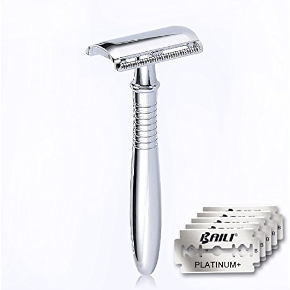 Wet Shaving Twin-bladed Safety Razor Retro Chrome Long Handle Men&39s ...
