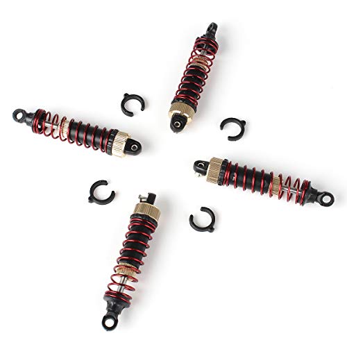 Hosim Front Rear RC Shock Absorber, 4 Packs Adjustable Assembled Oil Filled Shocks Spring Damper ...