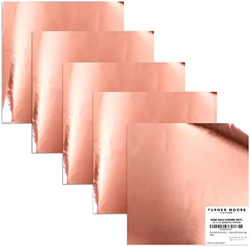 Rose Gold Chrome Vinyl, 12" x 12" Sheets, Rose Gold Adhesive Vinyl for ...