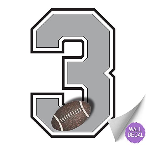 Amazon.com: Wall Number "3" Football Jersey Numbers Varsity Uniform ...