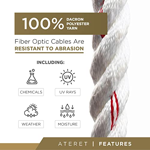ATERET 1/2 Inch By 600 Feet Twisted Poly Dacron Rope I 3-Strand W ...