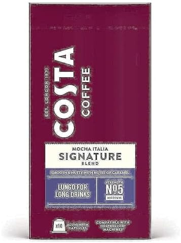 COSTA COFFEE Nespresso Machine Mocha Italia Signature Blend Lungo Pods ...