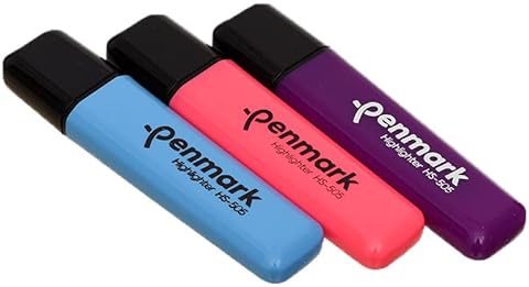 Penmark hs-505 high quality neon permanent highlighter pen set of 3 pcs ...
