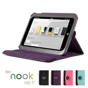 Amazon.com: GMYLE(R) Purple 360 Degree Rotating PU leather Folio Stand ...