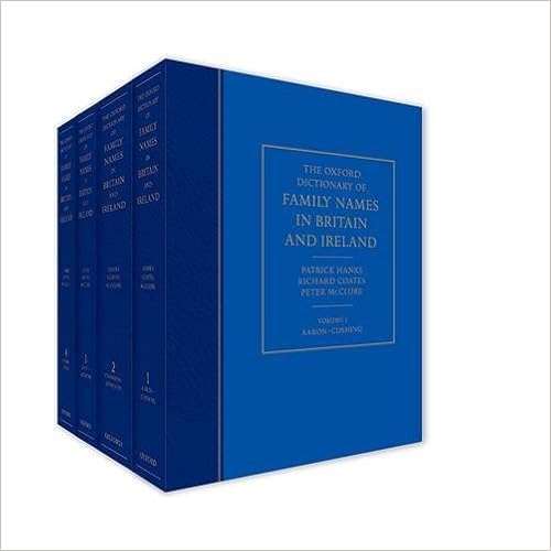 Canada s Anglo Celtic Connections Oxford Dictionary Of Family Names In Canada s Anglo Celtic Connections Oxford Dictionary Of Family Names In