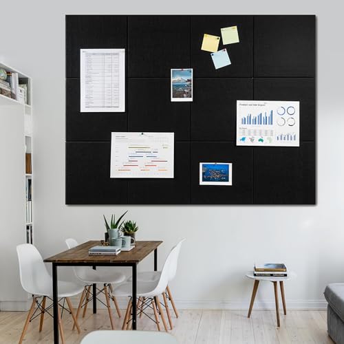 MOCISO Large Black Cork Board Alternative 48 x 36 inches 12 Pack Cork ...