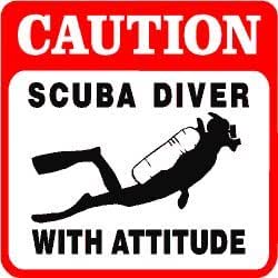 Amazon.com: CAUTION: SCUBA DIVER WITH ATTITUDE hobby sign : Home & Kitchen