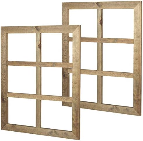 Ilyapa Window Frame Wall Decor 2 Pack - Large 18x22 Inch Rustic ...