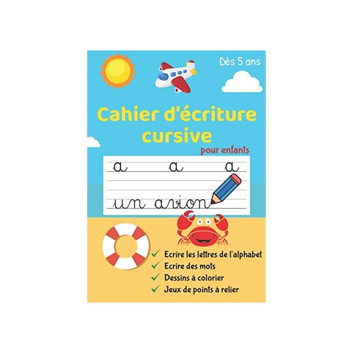 Buy Cahier d'écriture cursive pour enfants: Apprendre à écrire les ...