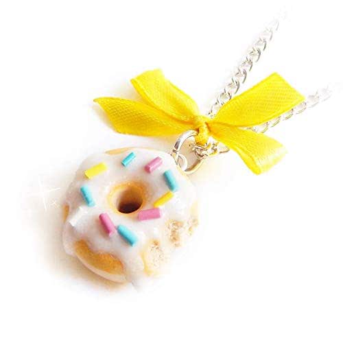 Amazon.com: Donut Necklace, Donut Pendant, Mini Food Jewelry, Kawaii ...